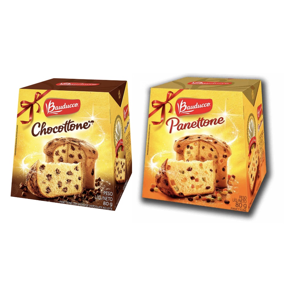 Kit Panetone frutas + Chocotone 80g - Bauducco | Shopee Brasil