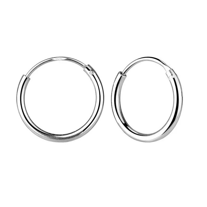 Brinco Prata 925 Argola Redonda Argolinha 15mm Shopee Brasil