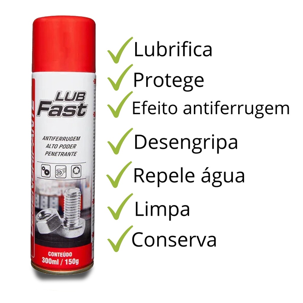 Desengripante Lubrificante Antiferrugem Spray Lub Fast 300ml | Shopee ...