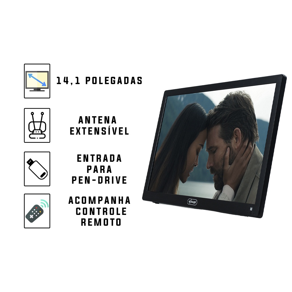 Tv Portatil Digital 14 Polegadas Led Hd Usb Hdmi Sd Monitor | Shopee Brasil