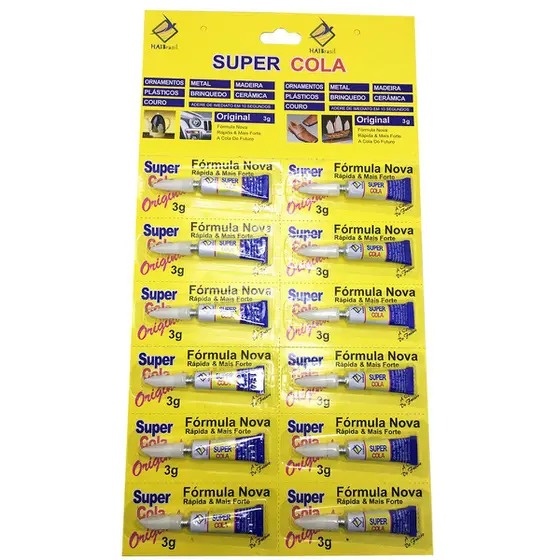 SUPER COLA CARTELA COM 12 UNIDADES HAIBRASIL REF:HAI55 | Shopee Brasil
