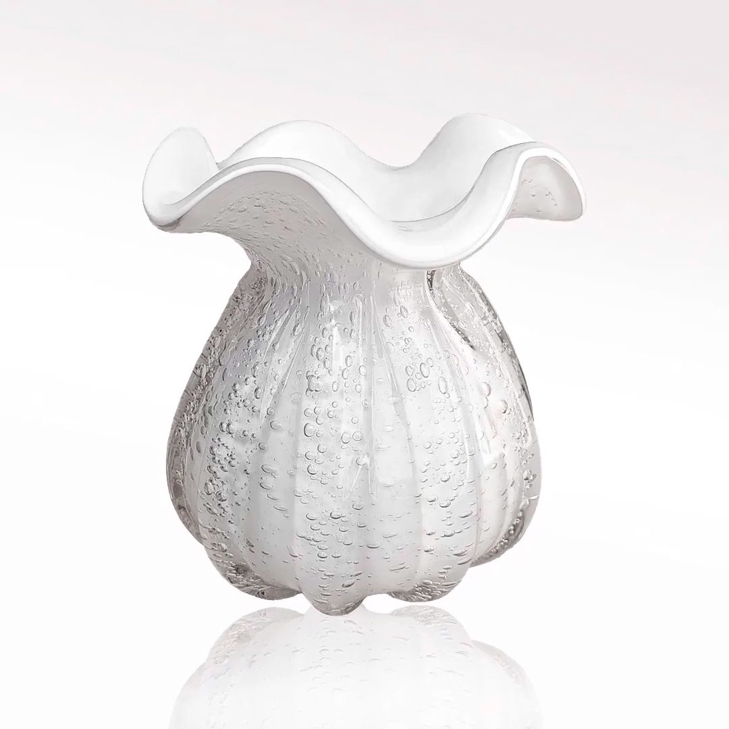 Vaso Decorativo Trouxinha Tipo Murano Branco Leitoso Veneza | Shopee Brasil