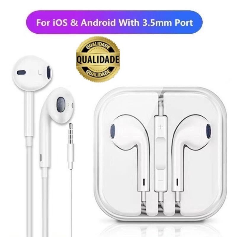 Fone De Ouvido P2 Com Microfone Surround Bass Branco | Shopee Brasil