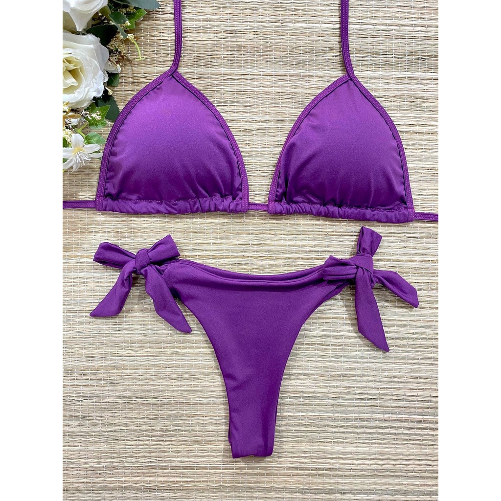 Biquini Cortininha Asa Delta Básico Moda Praia Bikini Blogueira Com
