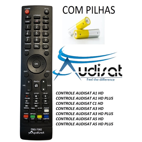 CONTROLE AUDISAT A1 HD A3 HD A5 HD C1 PRONTA ENTREGA | Shopee Brasil