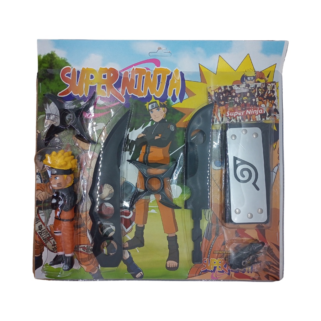 Kit Cartelado Naruto com Bandana Aldeia da Folha Infantil + Kunai ...