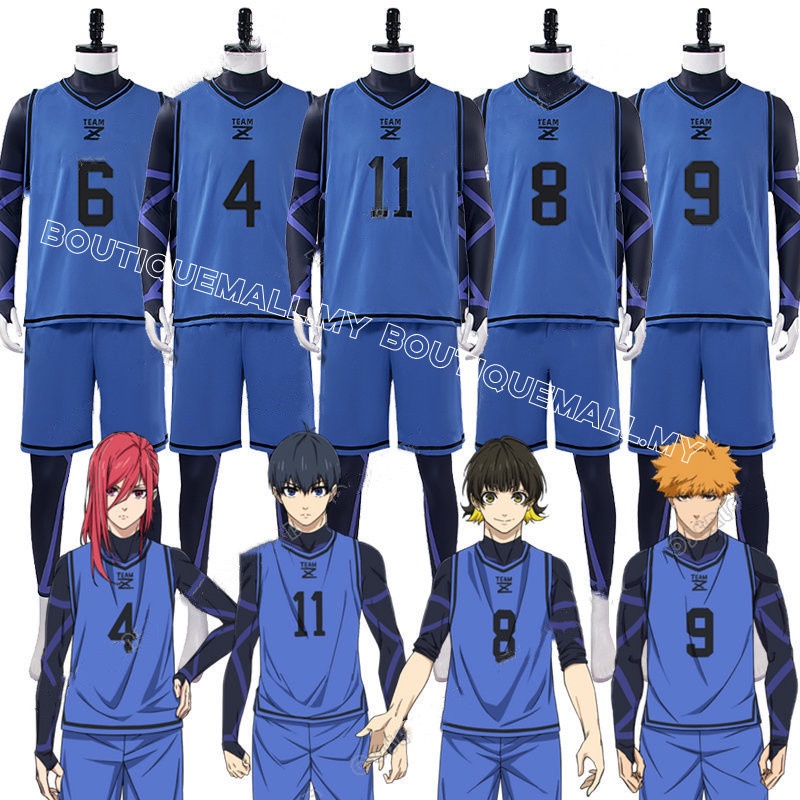 Anime Blue Lock Football Jersey Isagi Yoichi Cosplay Fantasia Equipe Z ...