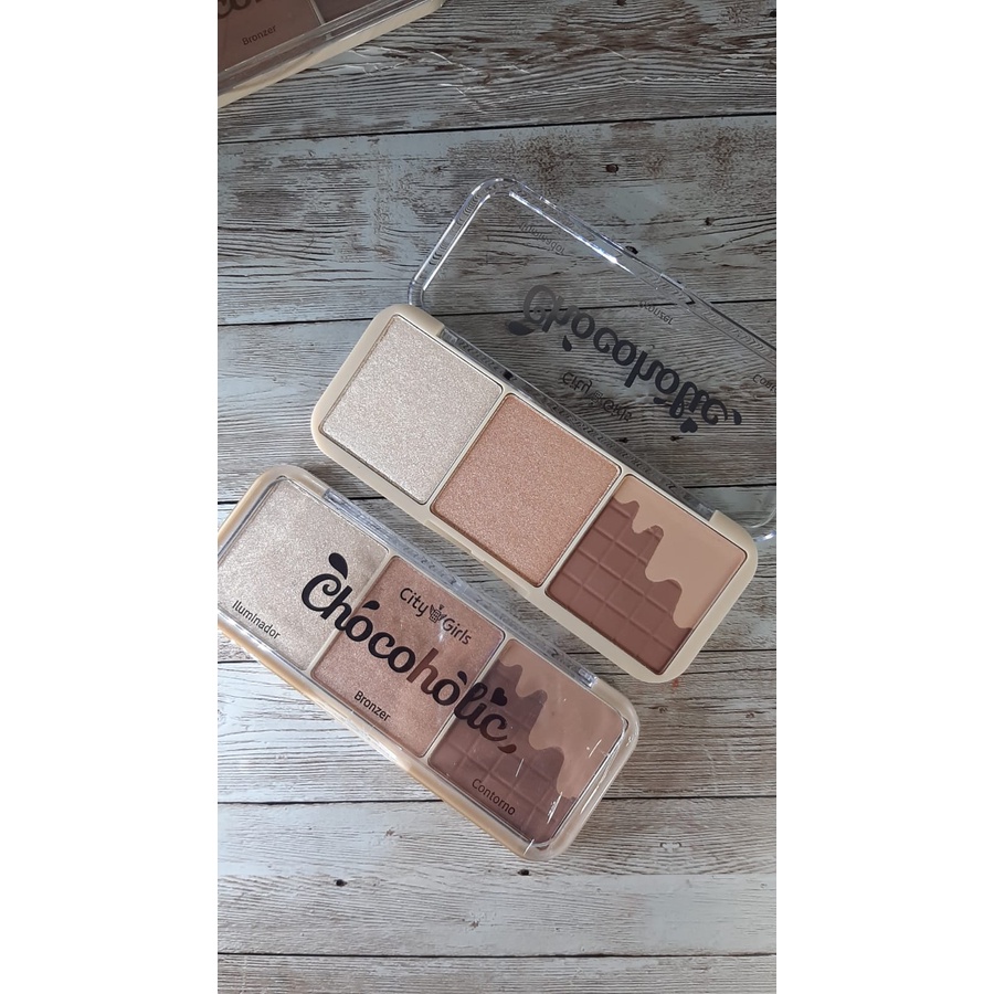 Paleta de Iluminador Bronzer e Contorno Chocoholic City Girl | Shopee ...