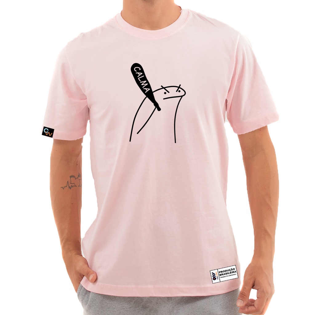Camisa Camiseta Flork Calma Meme Gola Redonda | Shopee Brasil