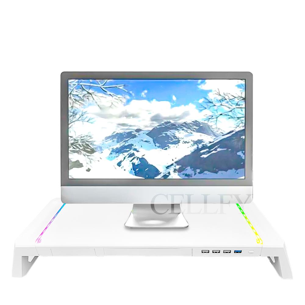 Suporte Monitor e Celular Multifuncional 3 Ajustes USB RGB | Shopee Brasil