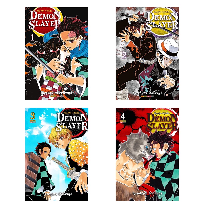 Kit Mangá Demon Slayer Kimetsu no Yaiba Volumes 1 ao 4 Panini | Shopee Brasil