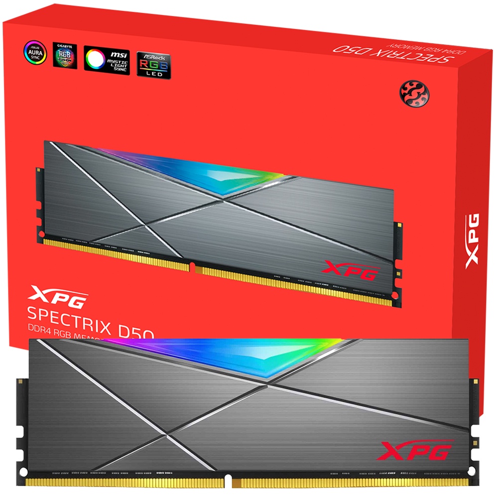 Memória Gamer Adata Xpg Spectrix D50 Rgb Prata Ddriv 16gb Cl18 3600mhz ...