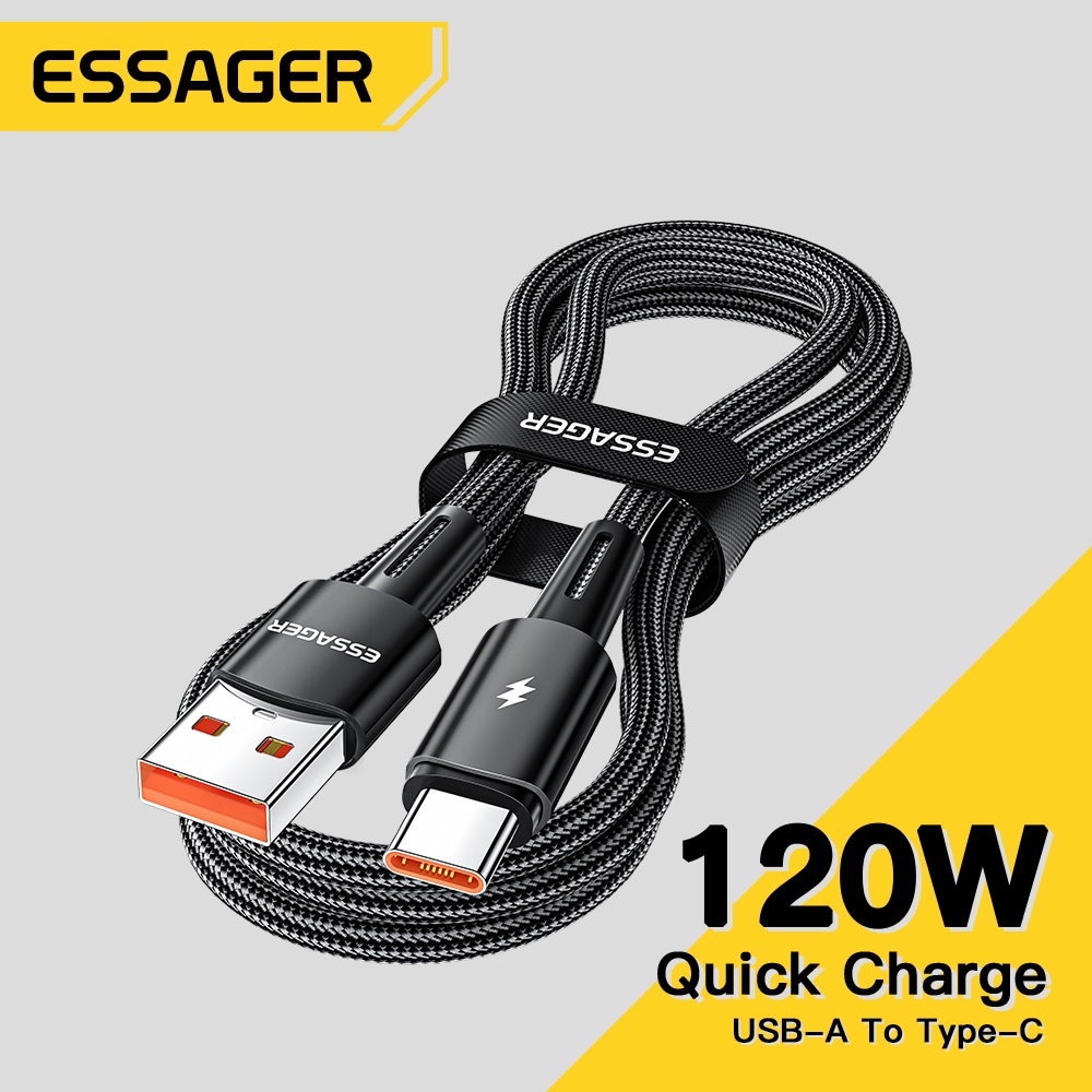 Cabo De Carga Rápida Essager 120W Super Tipo C 6A USB Para Xiaomi 12Pro K50 67W 11Pro | Shopee ...