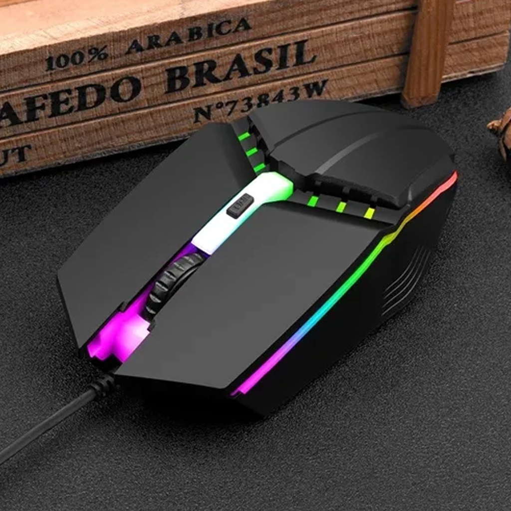 Mouse Gamer Óptico Ergonômico Led Rgb 3200 Dpi Com Fio Usb | Shopee Brasil