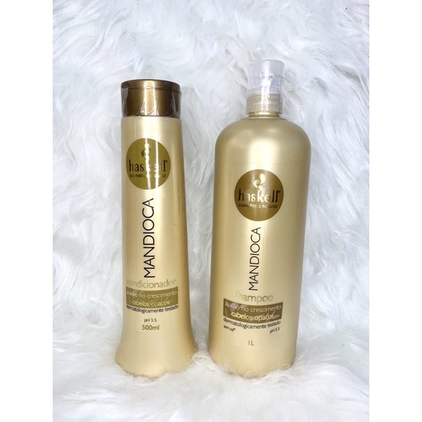 Haskell Kit Shampoo 1 litro e Condicionador de Mandioca 500ml | Shopee Brasil