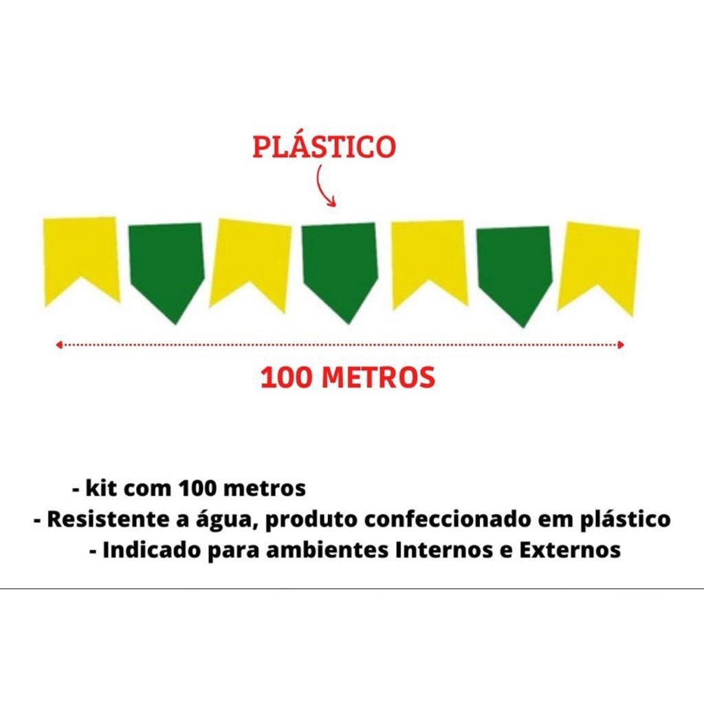 Varal de Bandeirinha do Brasil 100metros Verde e Amarela | Shopee Brasil