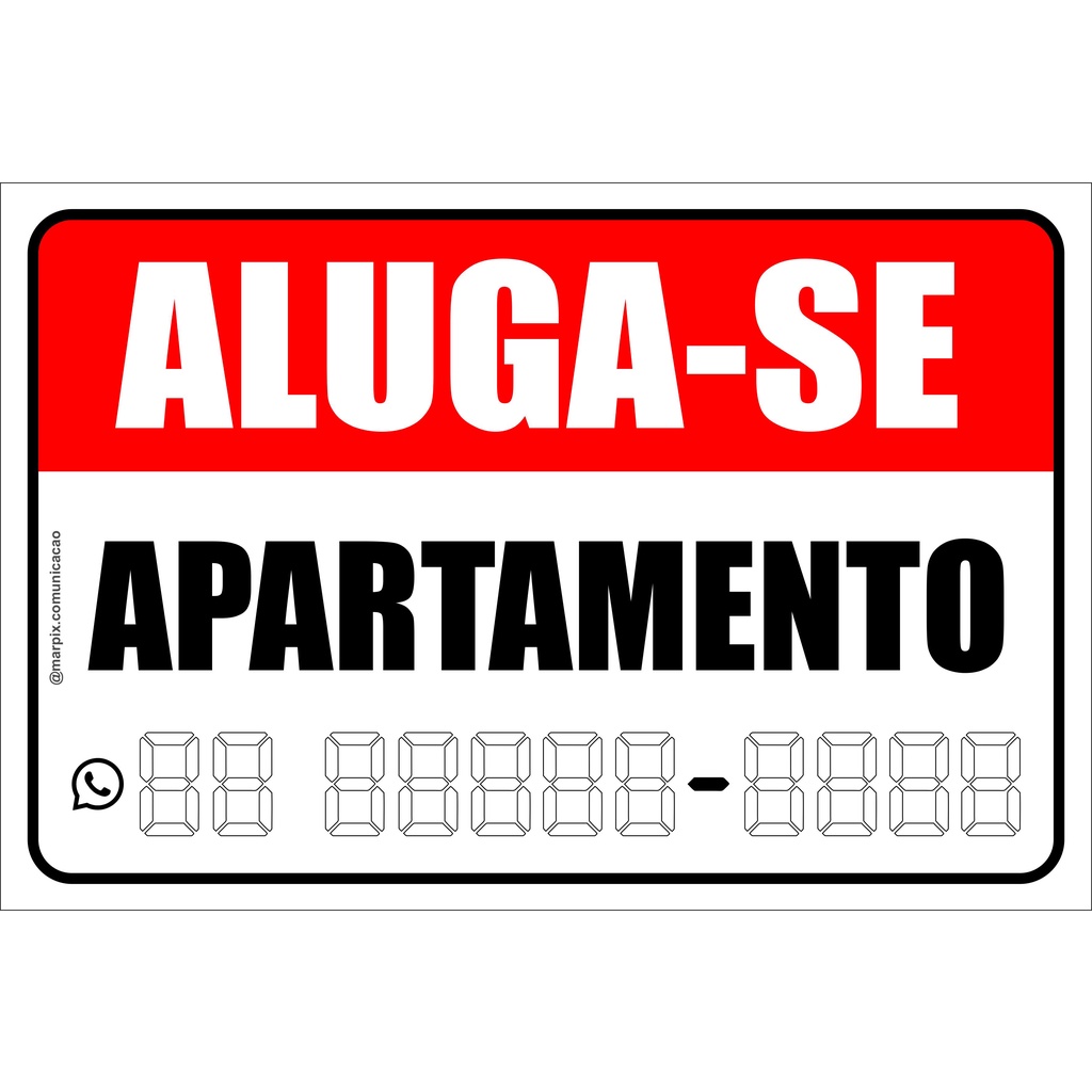 Alugo / Aluga-se Apartamento + Número de Contato | Placa Sinalização ...
