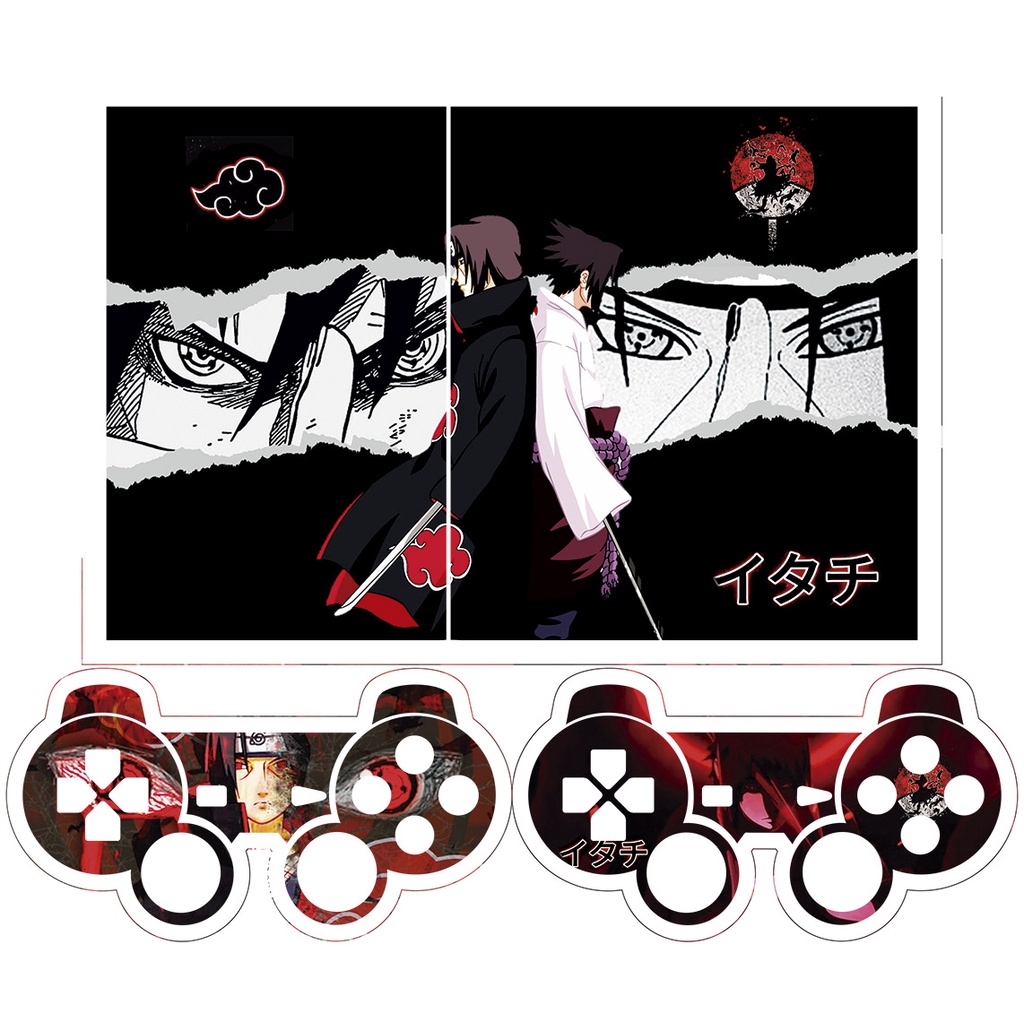 Skin adesiva para Playstation 2 / PS2 Slim - Naruto / Akatsuki / Uchiha ...