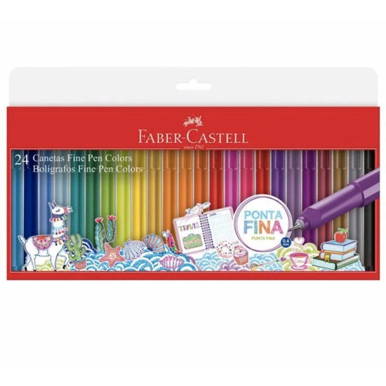Caneta Fine pen 0.4 mm c/ 24 unds - Faber Castell | Shopee Brasil