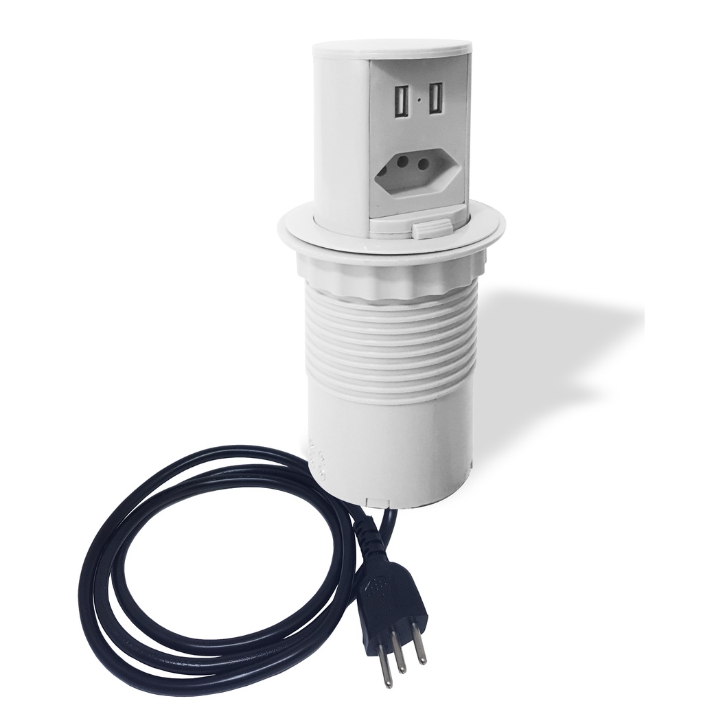Torre De Tomada Bancada Automático Tomada 10a + 2 USB Qtmov Possui ...