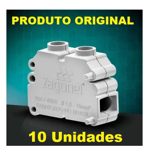 kit 10 Conectores Modulares de Cabos 10mm/50A Zagonel PRODUTO ORIGINAL ...