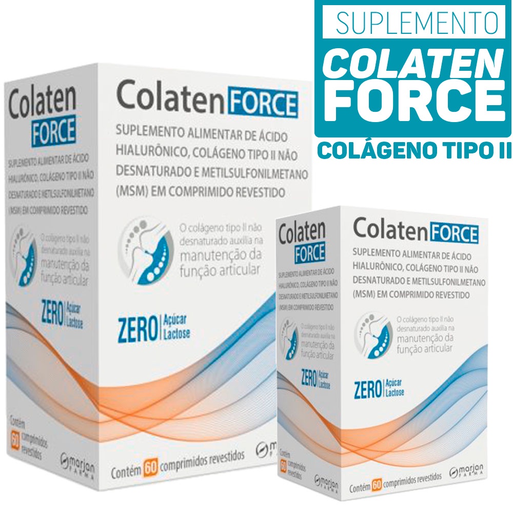 Colaten Force Colágeno Tipo II Com 60 Comprimidos Revestidos Marjan ...
