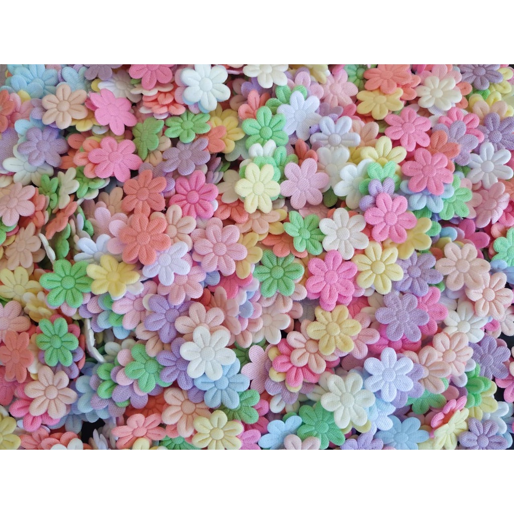 Mini Flor Em Tecido Para Aplique 500 Peças Cores Candy | Shopee Brasil