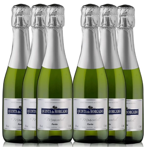 Vinho Moscatel Espumante Branco Quinta do Morgado caixa com 6 un 187ml ...