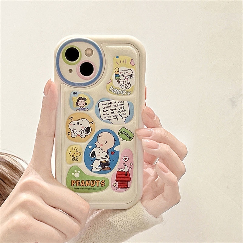 Capa De Celular Com Design Snoopy Compatível IPhone 12 13 14 11 Pro Max ...