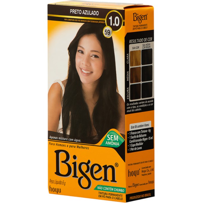Coloração Liquida Bigen 059 Preto Azulado | Shopee Brasil