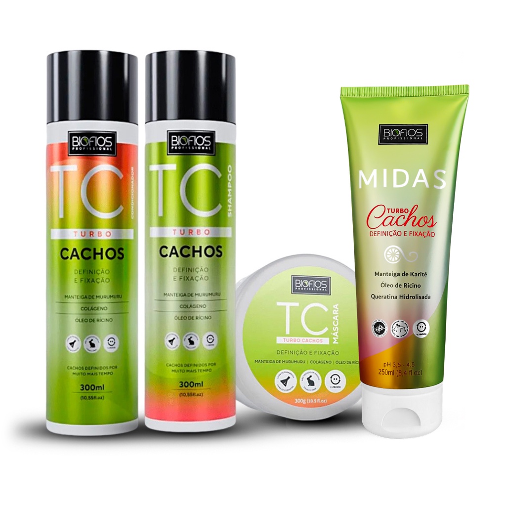 Kit Turbo Cachos Completo - Cachos Definidos (4 itens) | Shopee Brasil