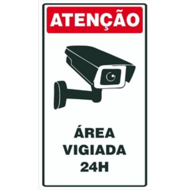 Placa Sinalização Área Vigiada Por Câmera 30x20cm | Shopee Brasil