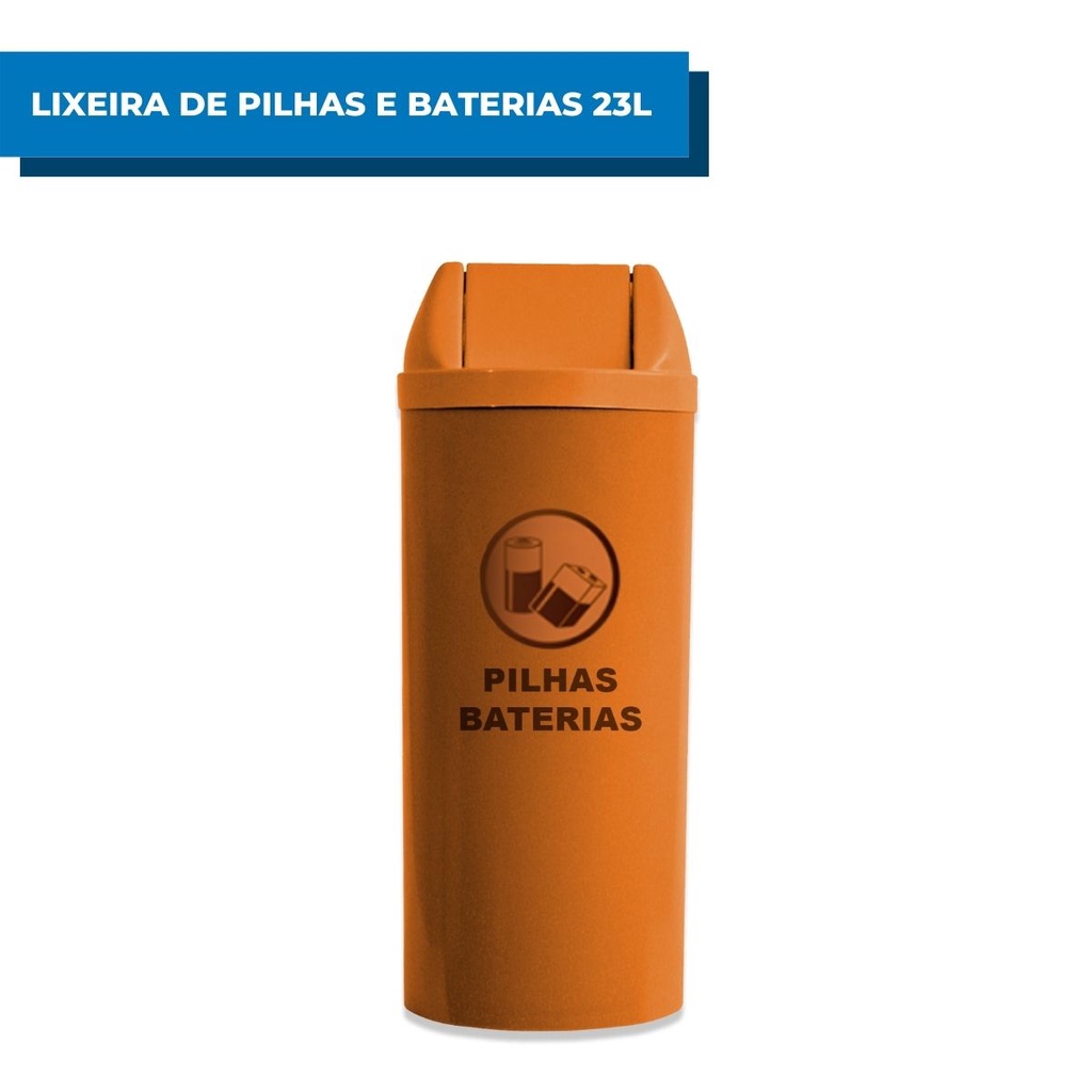 Lixeira Plástica com Adesivo para Descarte de Pilhas e Baterias 23 ...