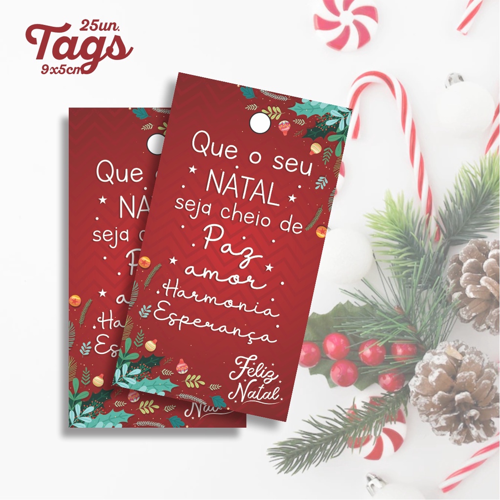 50 Tags de Natal "Frase de Natal", Tag para encomenda, Etiqueta de ...