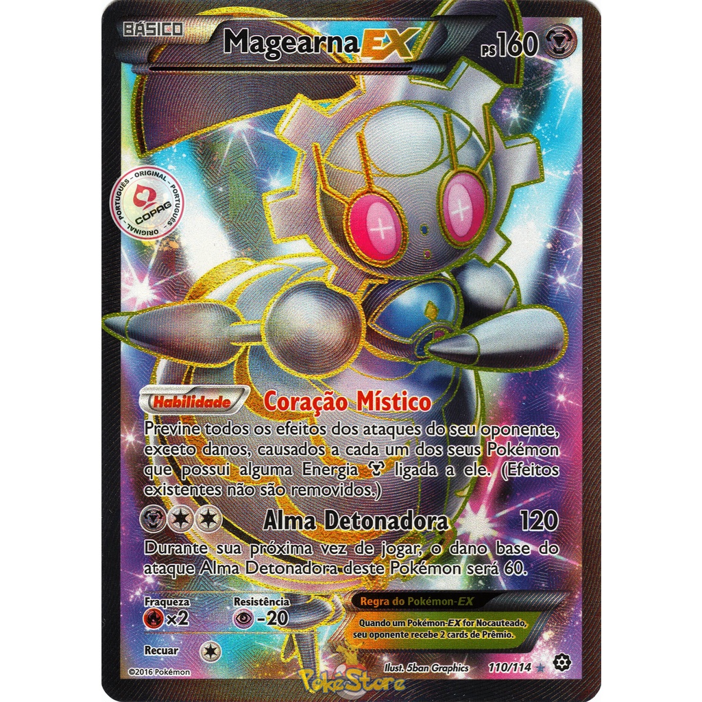 Carta Pokemon Magearna EX Português 75/114 110/114 Card Original Copag ...