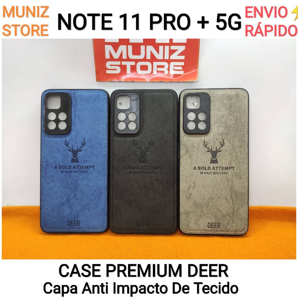 Capa Redmi Note 11 Pro + 5G (Plus) Xiaomi Premium Deer Case Acabamento Tecido Capinha Anti ...