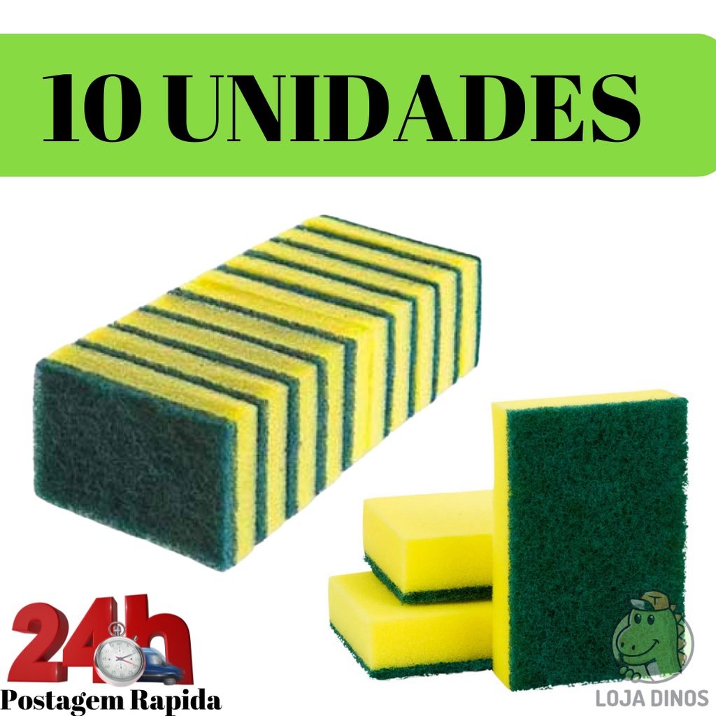 Esponja de Louça Multiuso Kit 10 Unidades Limpeza Dupla Face para Lavar ...