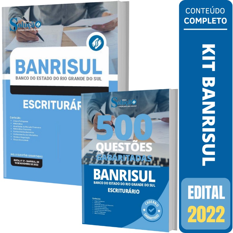 Kit Apostila Escriturário BANRISUL + Caderno de Testes | Shopee Brasil