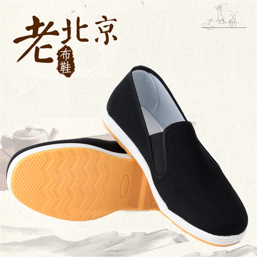Homens Sapatos Pretos Tradicionais Kung Fu Flats Bruce Lee Cosplay ...