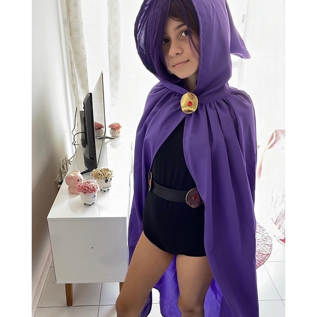 Cosplay Fantasia Ravena Raven Jovens Titãs Teen Titans | Shopee Brasil