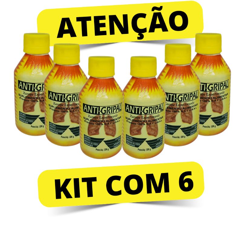 Kit com Unidades 6 Xarope Expectorante ANTI-GRIPAL 220g | Shopee Brasil