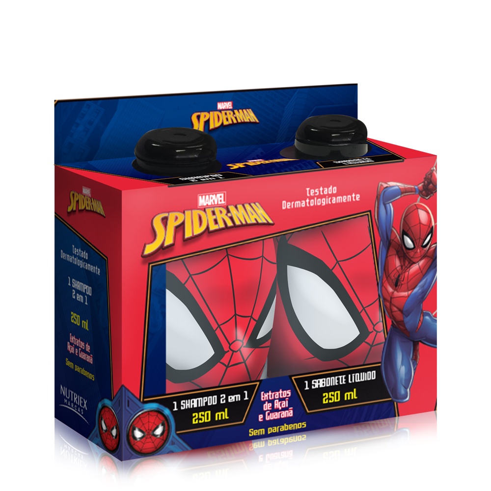 Kit Spider-man (shampoo 2x1 250ml + Sabonete Liq 230ml) Nutriex ...