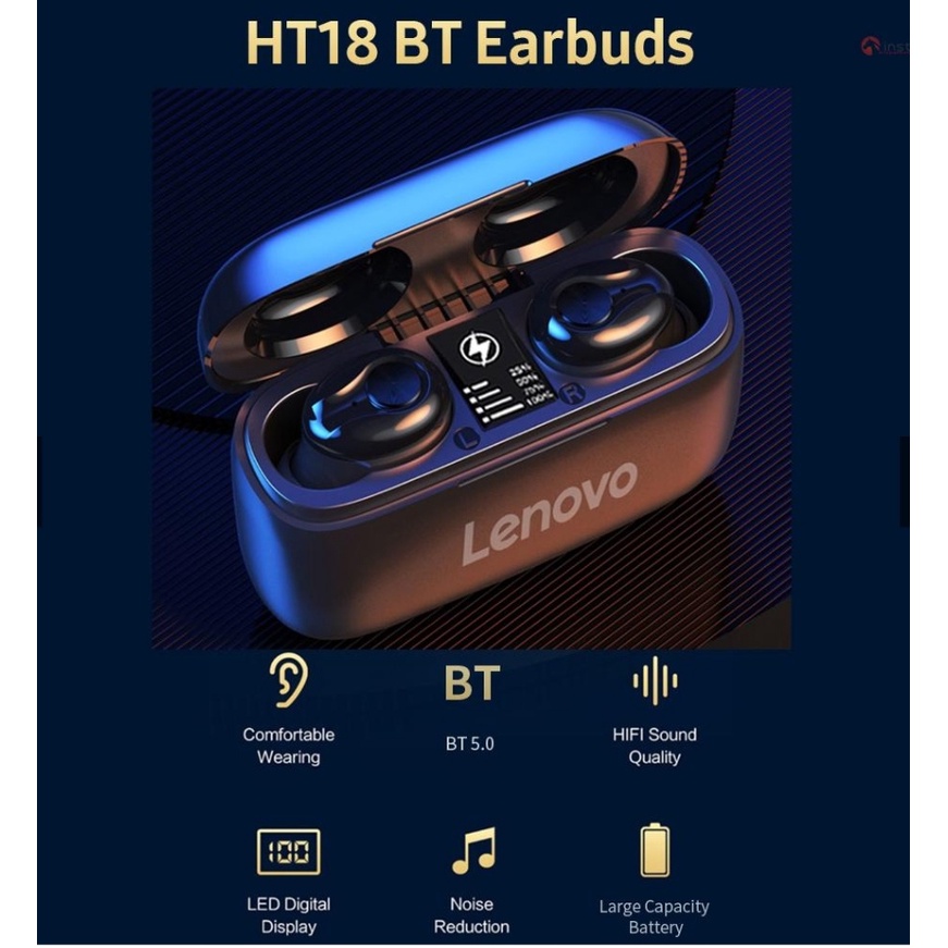 Fone Bluetooth Lenovo HT18 | Shopee Brasil
