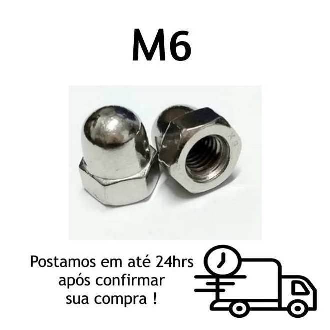 Porca Calota Inox M6 | Shopee Brasil