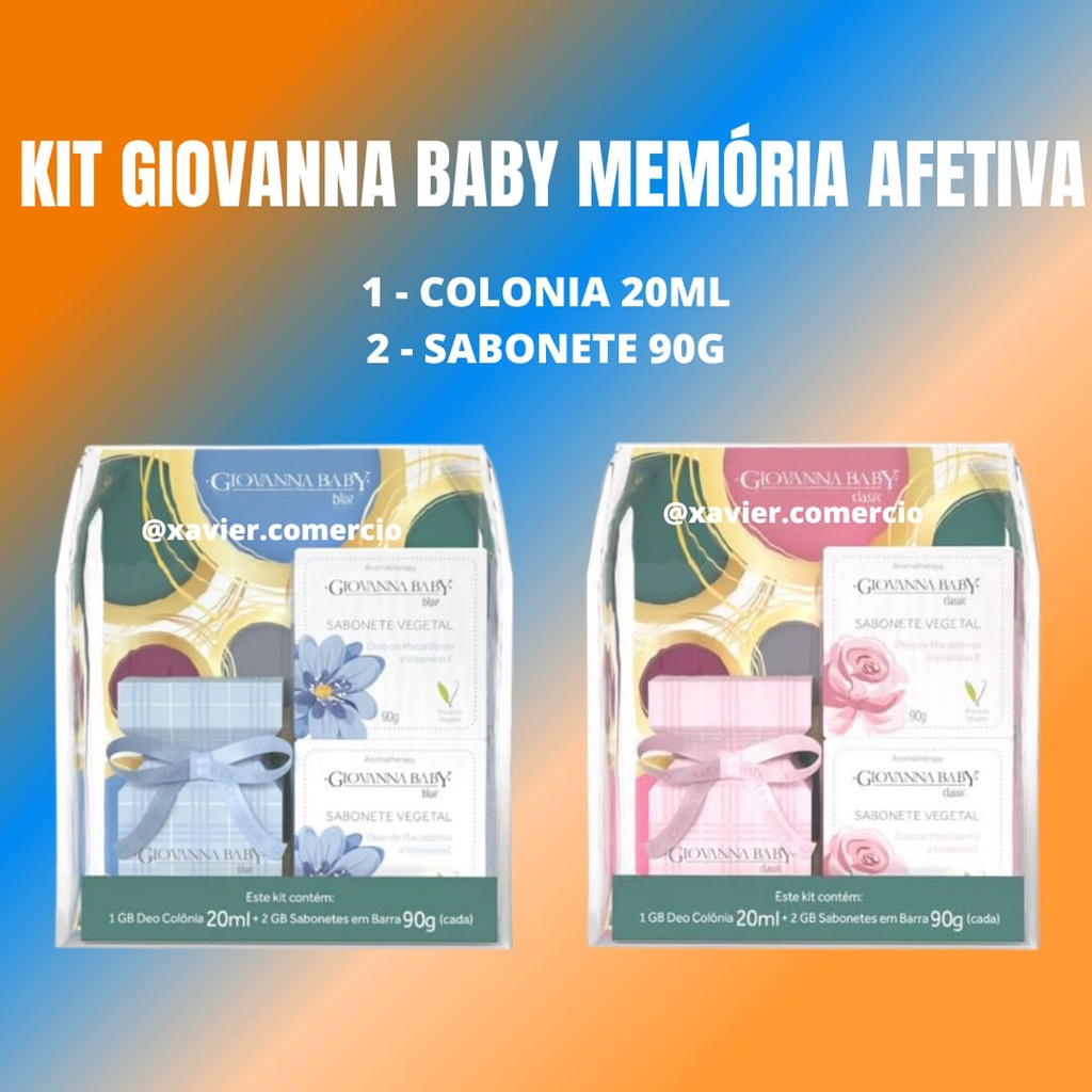 Kit Giovanna Baby Classic Rosa e Blue - Colonia 20ml e 2 Sabonetes 90g ...