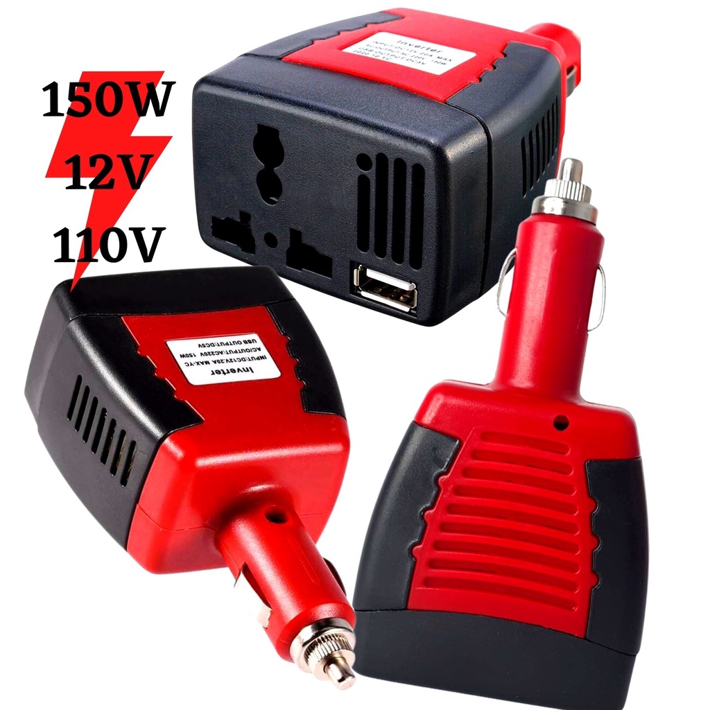 Inversor Conversor Carro Tomada Veicular 150w 12v Para 127v USB ...