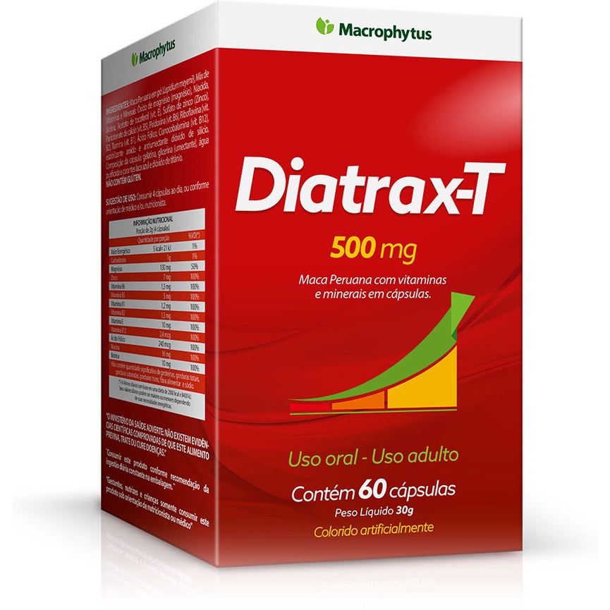 DIATRAX-T – 60 CÁPSULAS – 500MG – MACROPHYTUS | Shopee Brasil