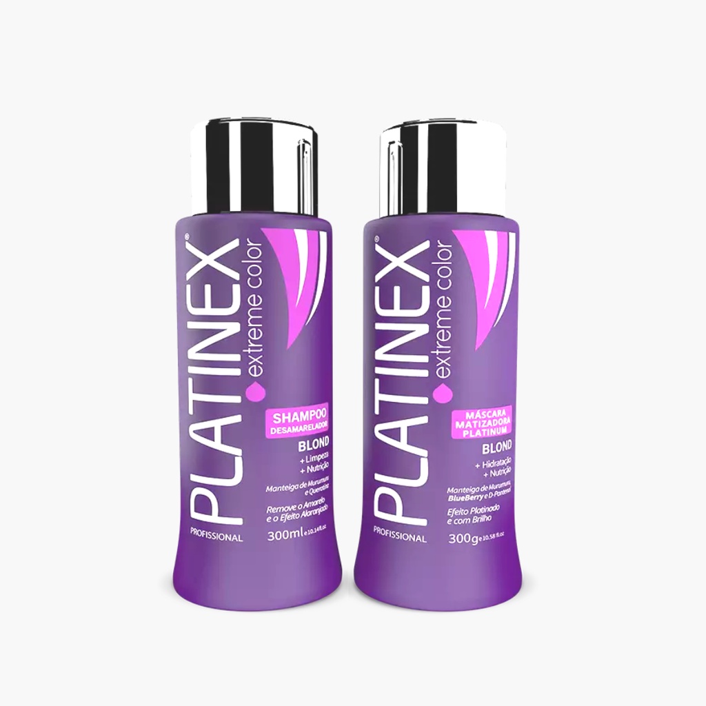 Combo PLATINEX Shampoo Desamarelador + Máscara Matizadora Matizante ...