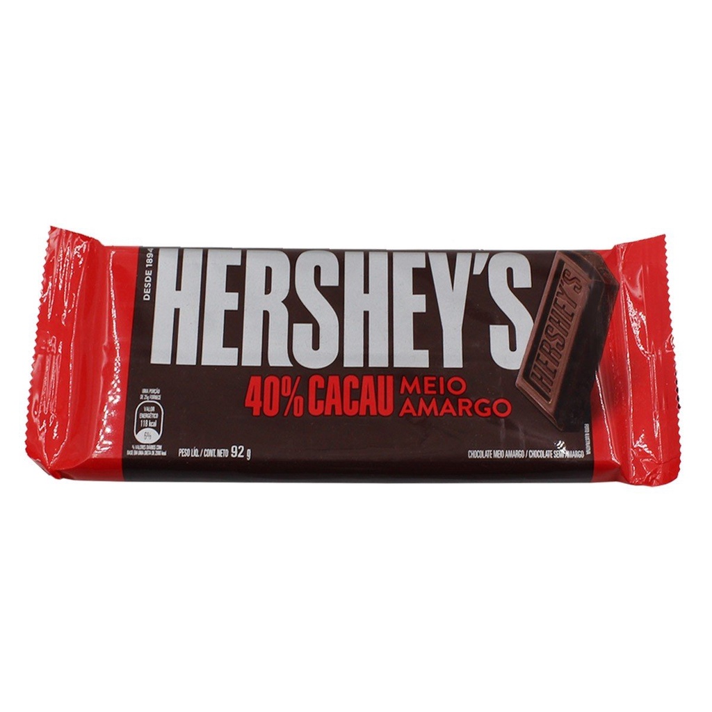 Chocolate HERSHEY'S Meio Amargo 40% de Cacau 92g | Shopee Brasil