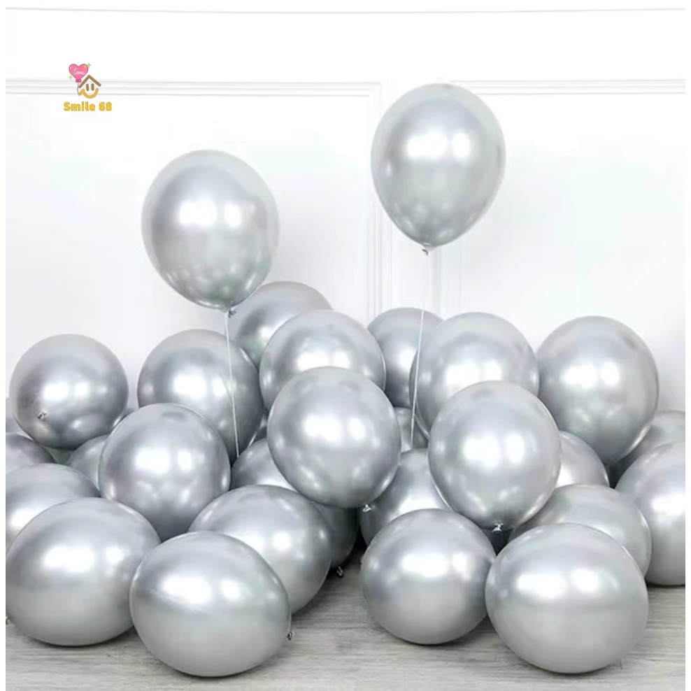 25 Unid Balão Prata 5 Polegadas Cromado Metalizado Bexiga Alumínio Para Festas | Shopee Brasil
